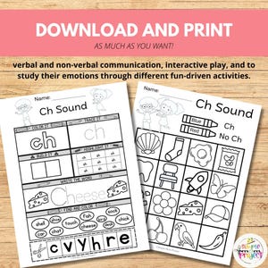 Digraph 'ch' Word Worksheets | Letter Blending Ch | Phonics | Easy and ...