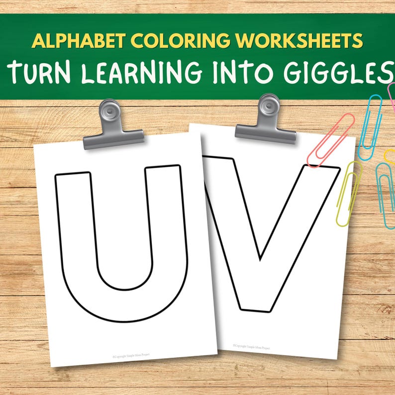 Uppercase Alphabet Coloring Pages | A-Z Printable Activity (digital ...