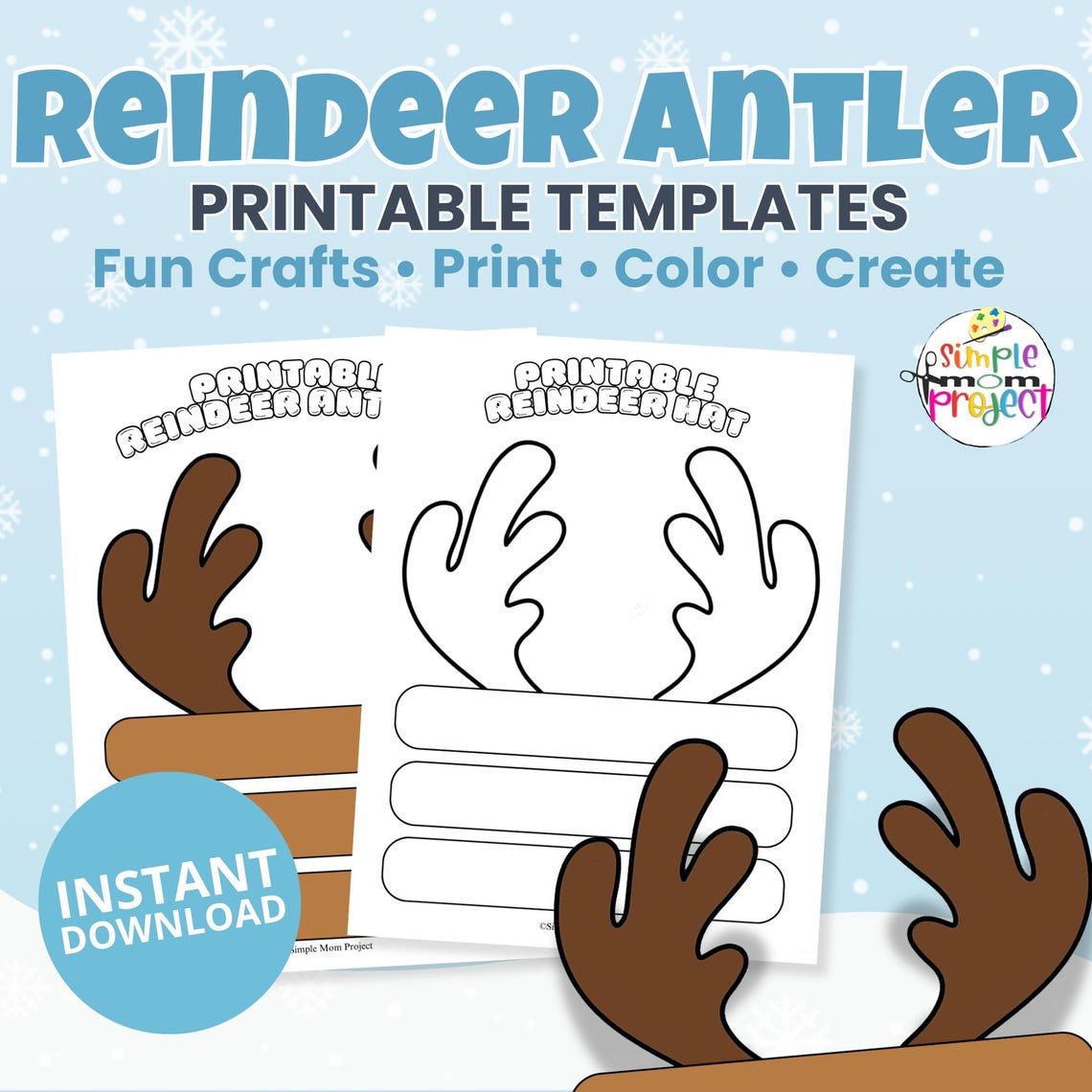 Reindeer Antlers Headband Printable | Winter Craft for Kids | Cut ...