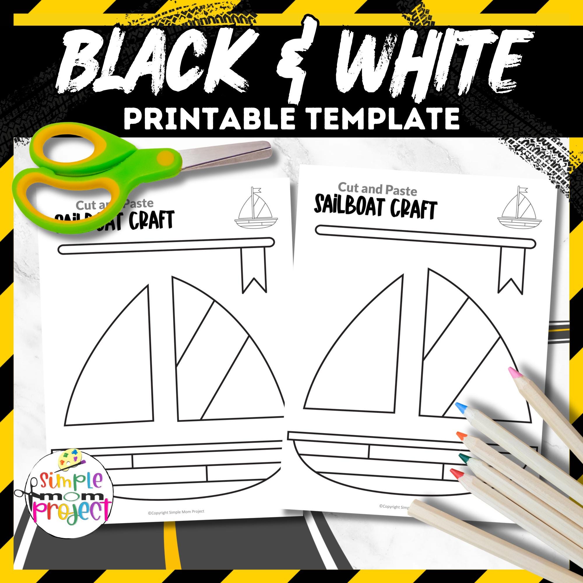 Printable Sailboat Craft: Preschool Cut & Paste Activity (digital ...