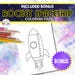 Rocket Spaceship Craft: Cut and Paste Activity, Coloring Page (digital ...
