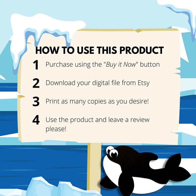 Arctic Animal Cut and Paste Craft Bundle (PDF) - Etsy