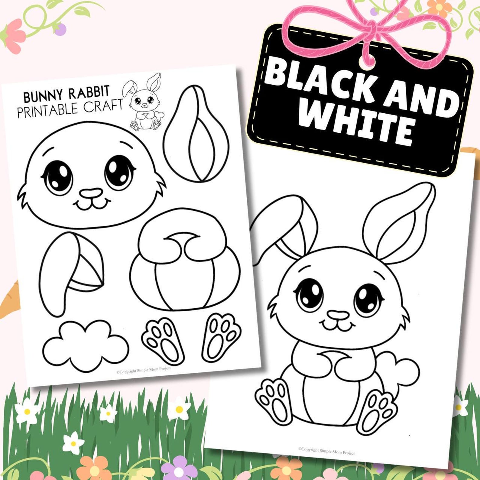 Build-a-bunny Craft Printable: Spring Cut & Paste Activity (PDF) - Etsy