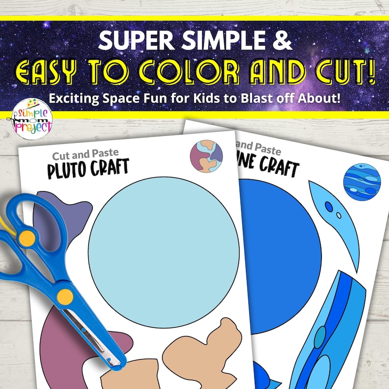 14 Solar System Cut and Paste Craft, Planet Crafts, Full Colored ...