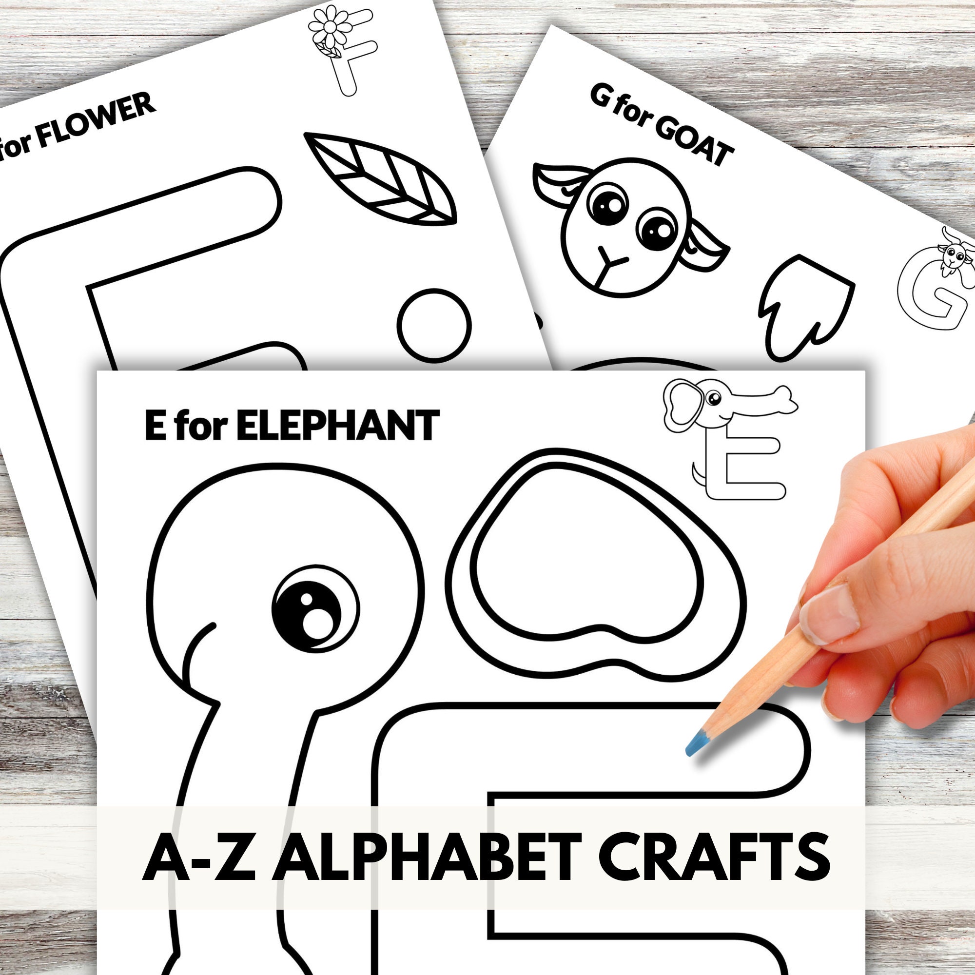 Alphabet Craft Printable ABC Crafts Printable Learning Letters Alphabet ...