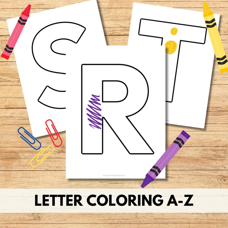 Uppercase Alphabet Coloring Pages | A-Z Printable Activity (digital ...