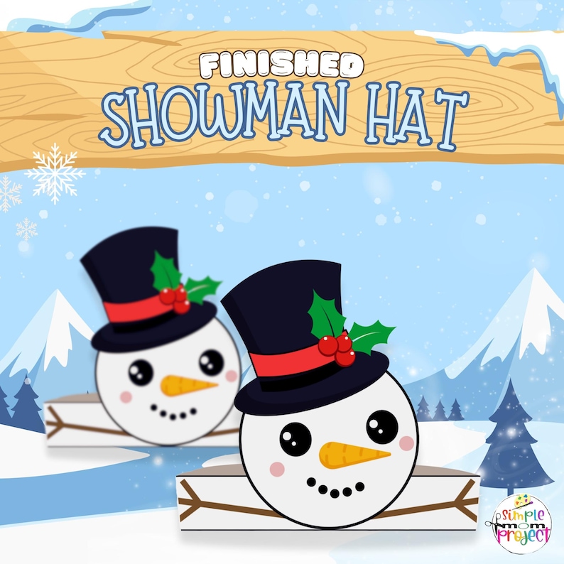 Snowman Hat Printable Craft: Fun Paper Headband (digital Download) - Etsy