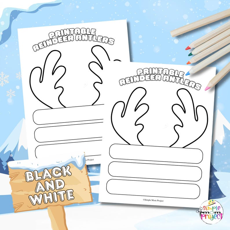 Reindeer Antlers Printable Craft Fun Paper Reindeer Antler Headband ...