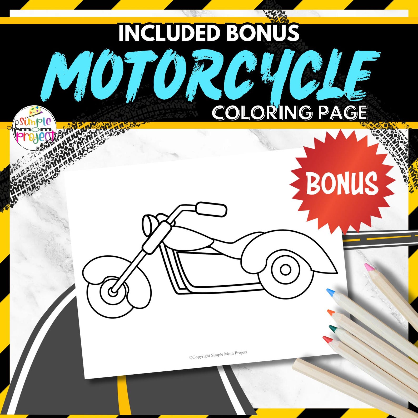 Preschool Motorcycle Printable Craft | Instant Download | Motorcycle ...