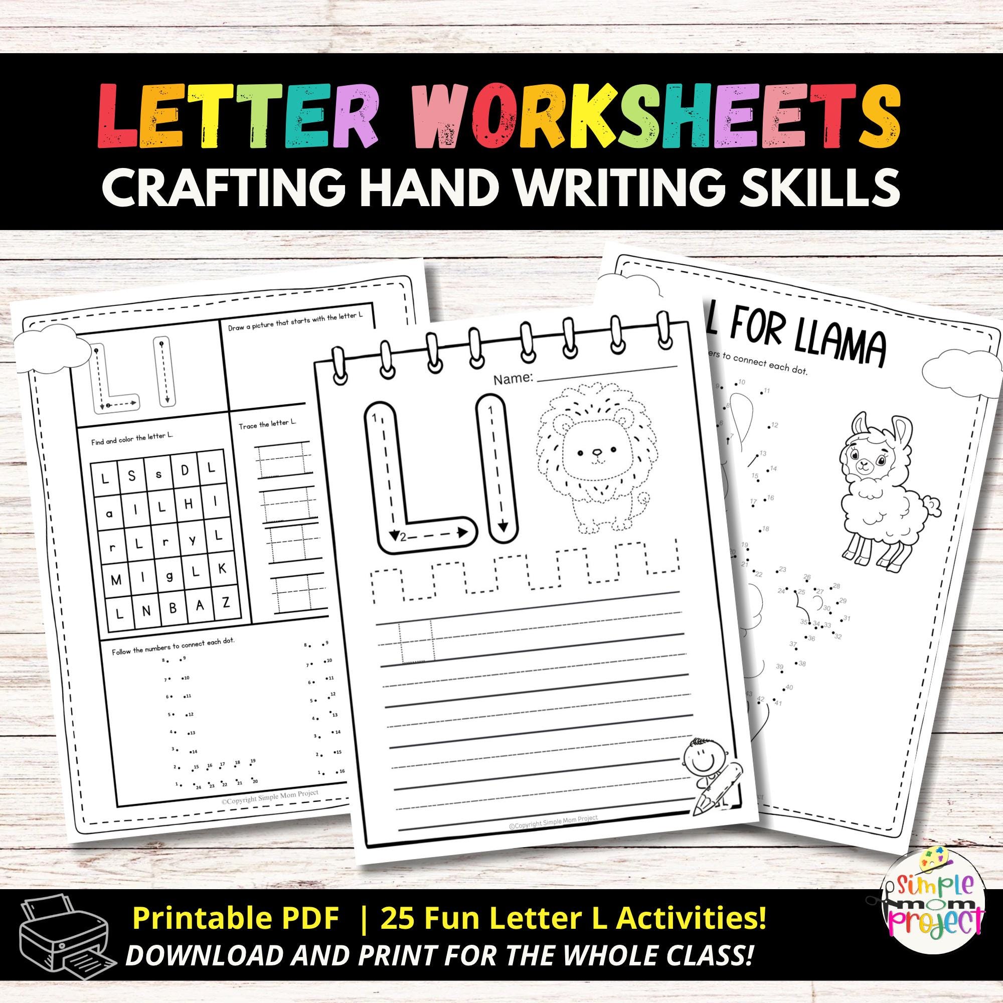 Letter L Activity Book: Printable Worksheets & Coloring Pages (PDF) - Etsy