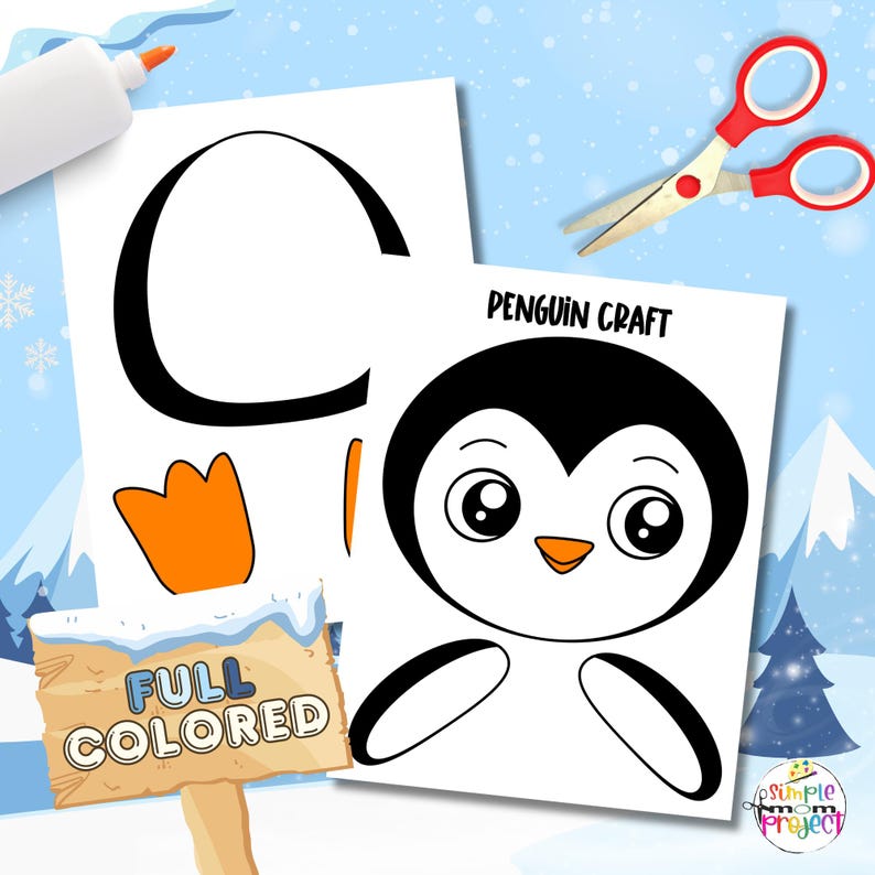Penguin Paper Bag Puppet Printable Craft | Fun Paper Bag Penguin Puppet ...