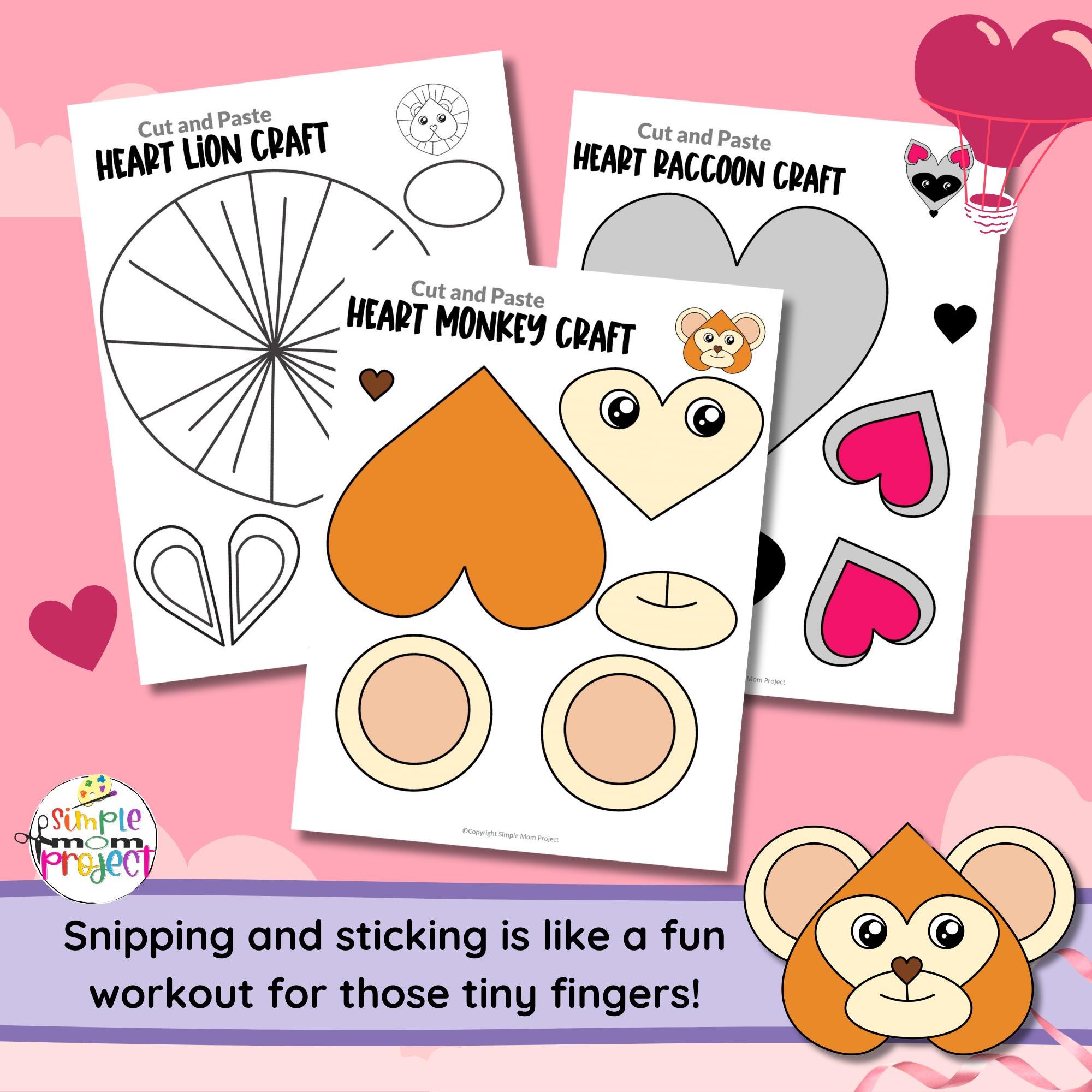 10 Heart Animal Printable Crafts Fun Heart Animal Template Activities ...