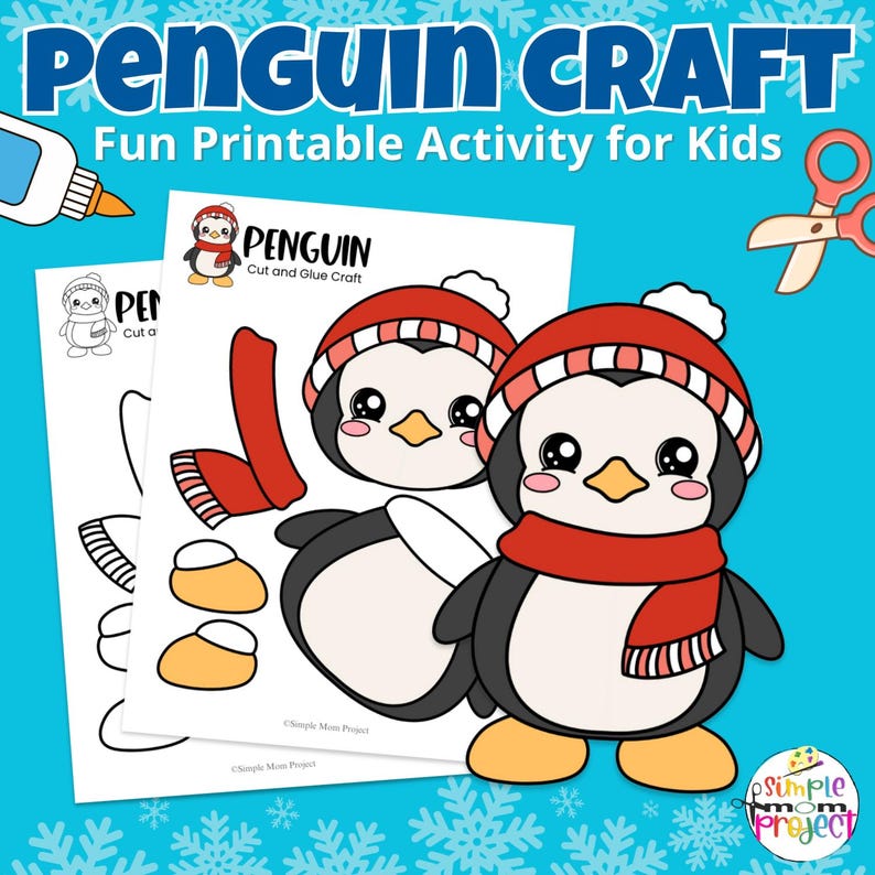 Penguin Craft Template Printable | Winter Kids Activity | Preschool ...