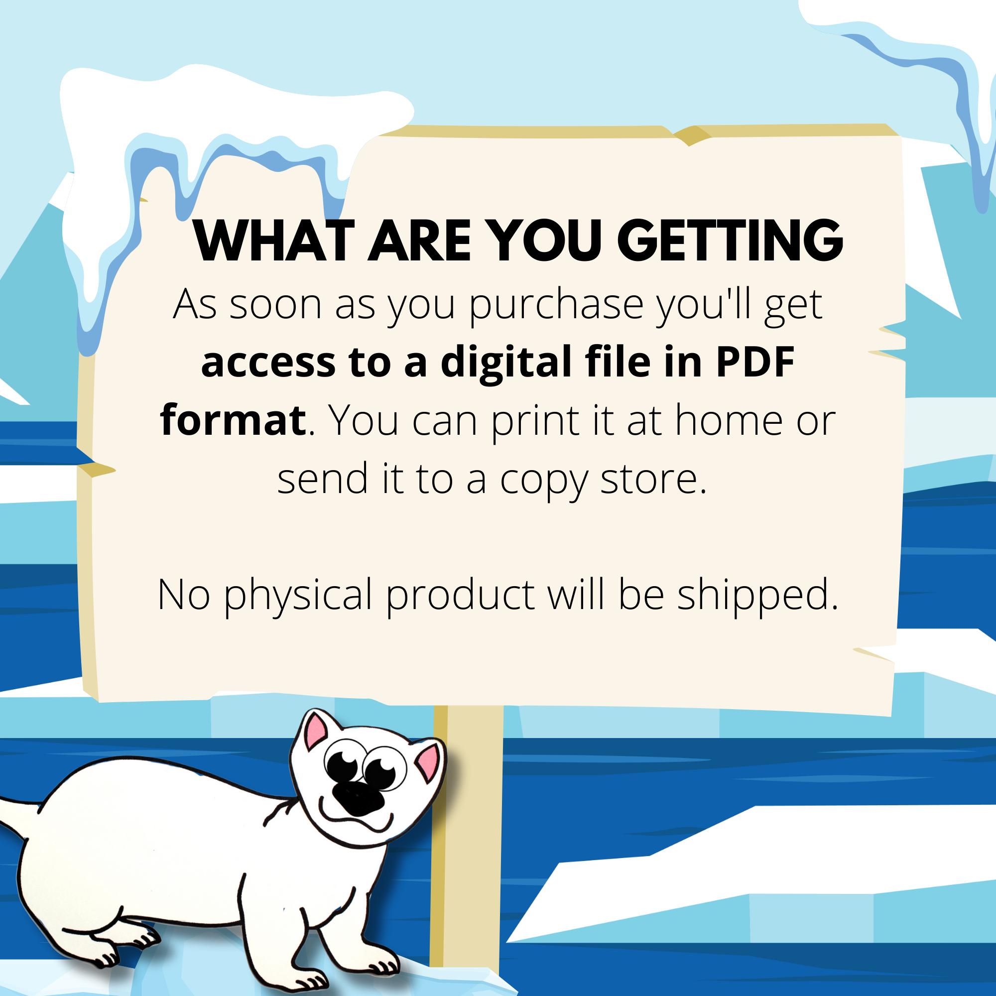 Arctic Animal Coloring Pages: Winter Crafts & Puppets (digital Download ...