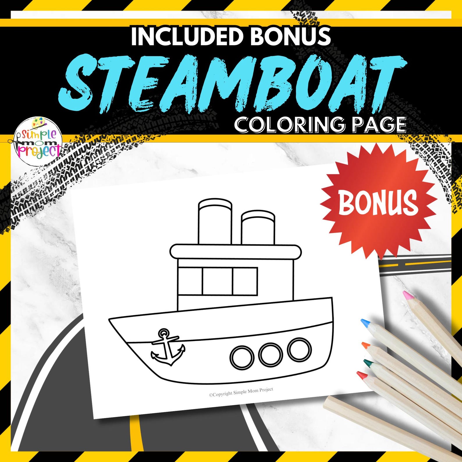 Printable Steamboat Craft Template | Instant Download | Steamboat ...