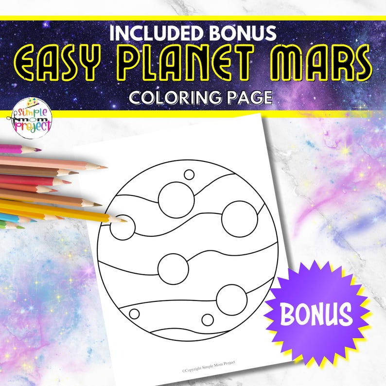 Mars Printable Digital Download Craft | Educational | Mars Space ...
