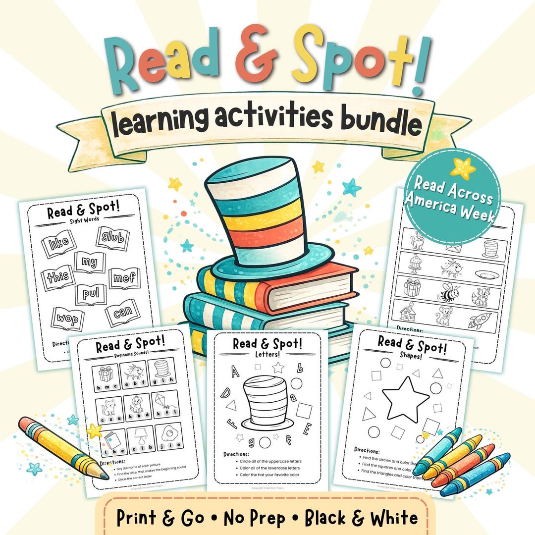 Read Across America Literacy Activities Bundle Printable | Preschool ...