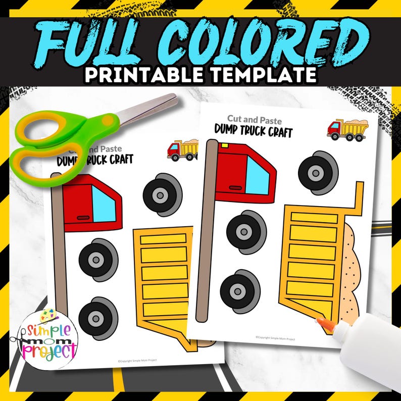 Printable Preschool Dump Craft Template | Instant Download | Dump Truck ...