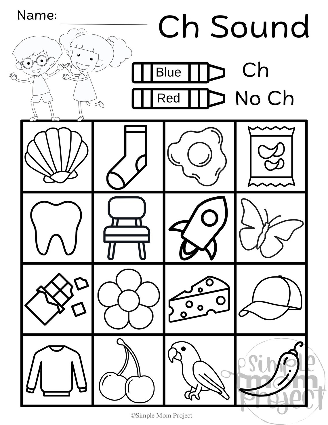 Digraph 'ch' Word Worksheets | Letter Blending Ch | Phonics | Easy and ...