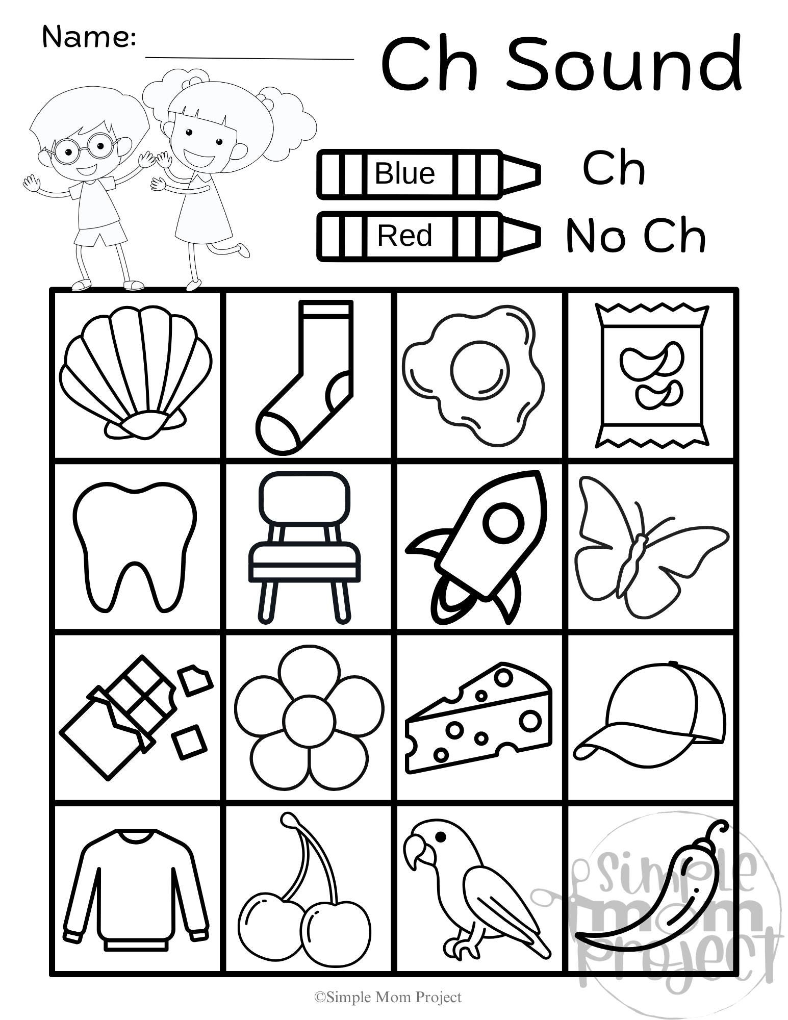 Digraph 'ch' Word Worksheets | Letter Blending Ch | Phonics | Easy and ...