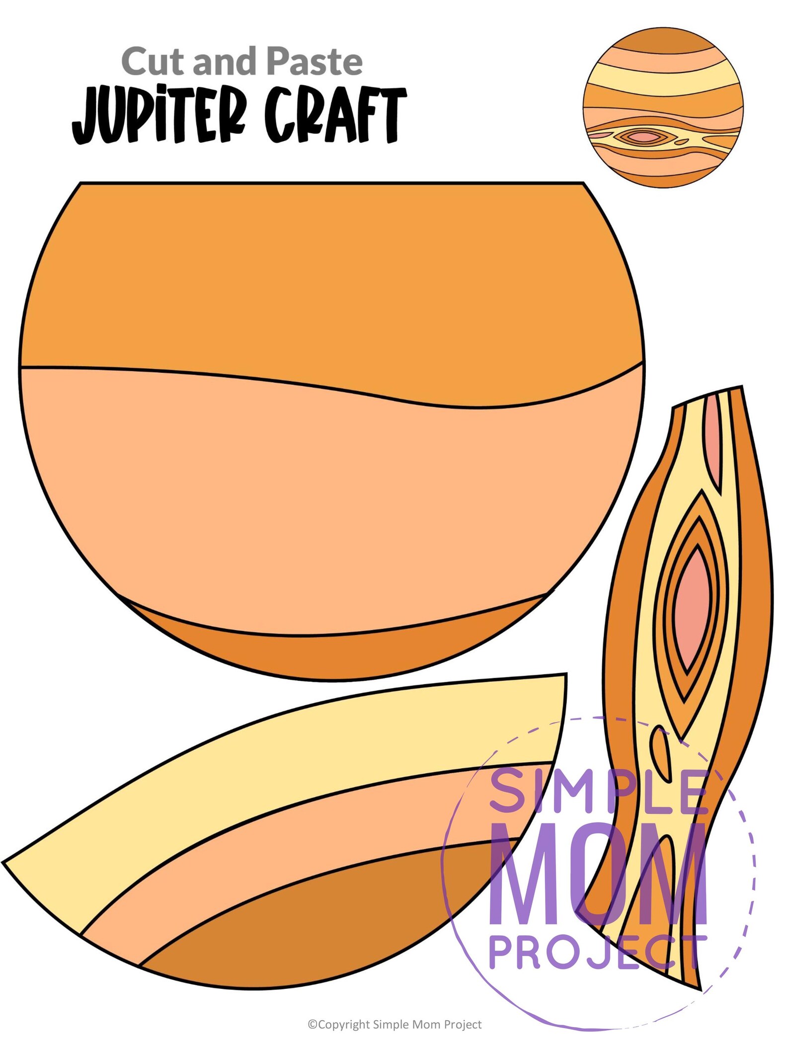 14 Solar System Cut and Paste Craft, Planet Crafts, Full Colored ...