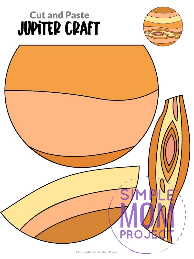 14 Solar System Cut and Paste Craft, Planet Crafts, Full Colored ...