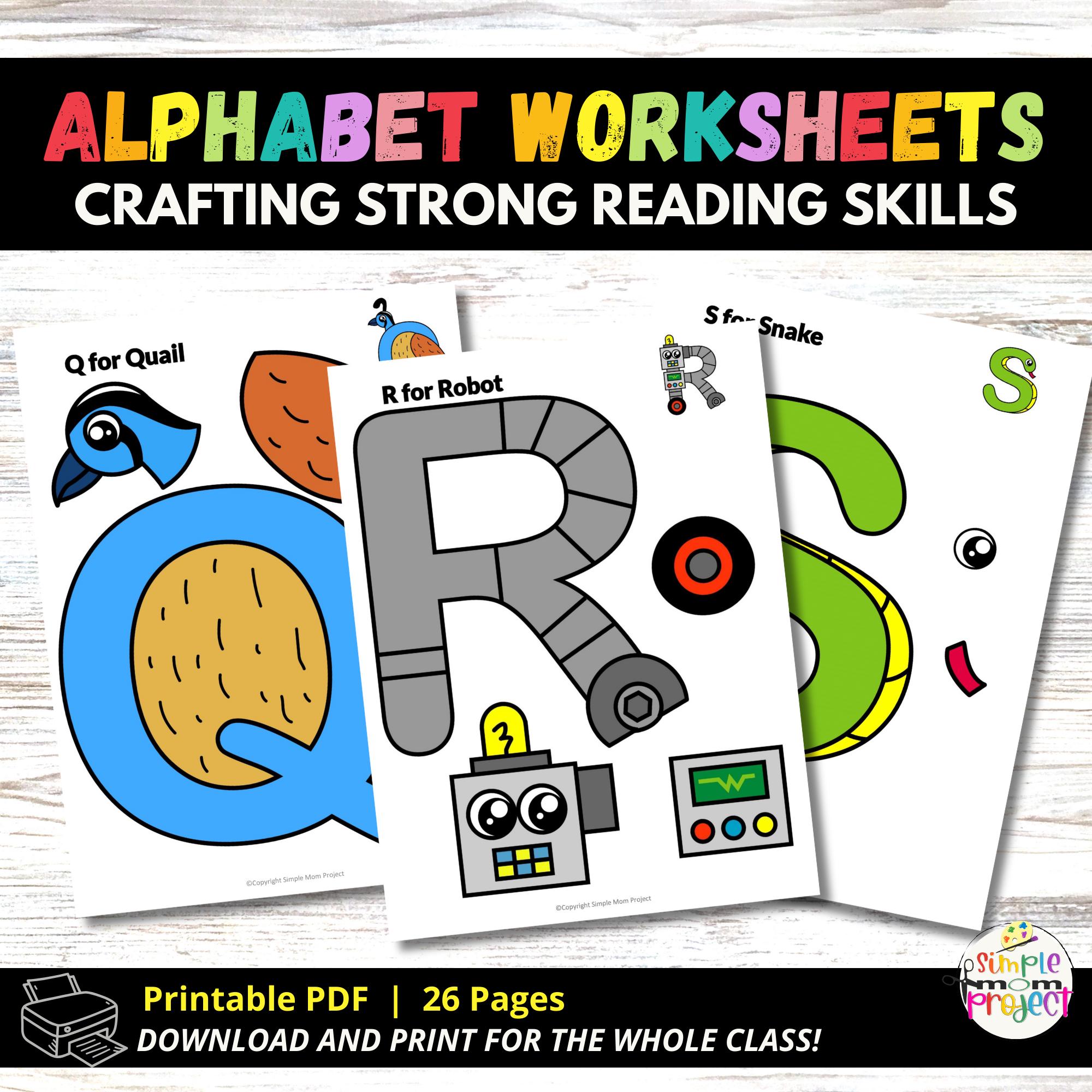 Uppercase Alphabet Animal Crafts: A-Z Cut & Paste Printable (PDF) - Etsy
