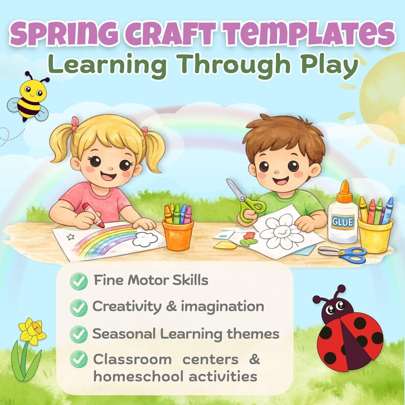 Spring Craft Template Bundle for Kids | 100+ Printable Spring ...