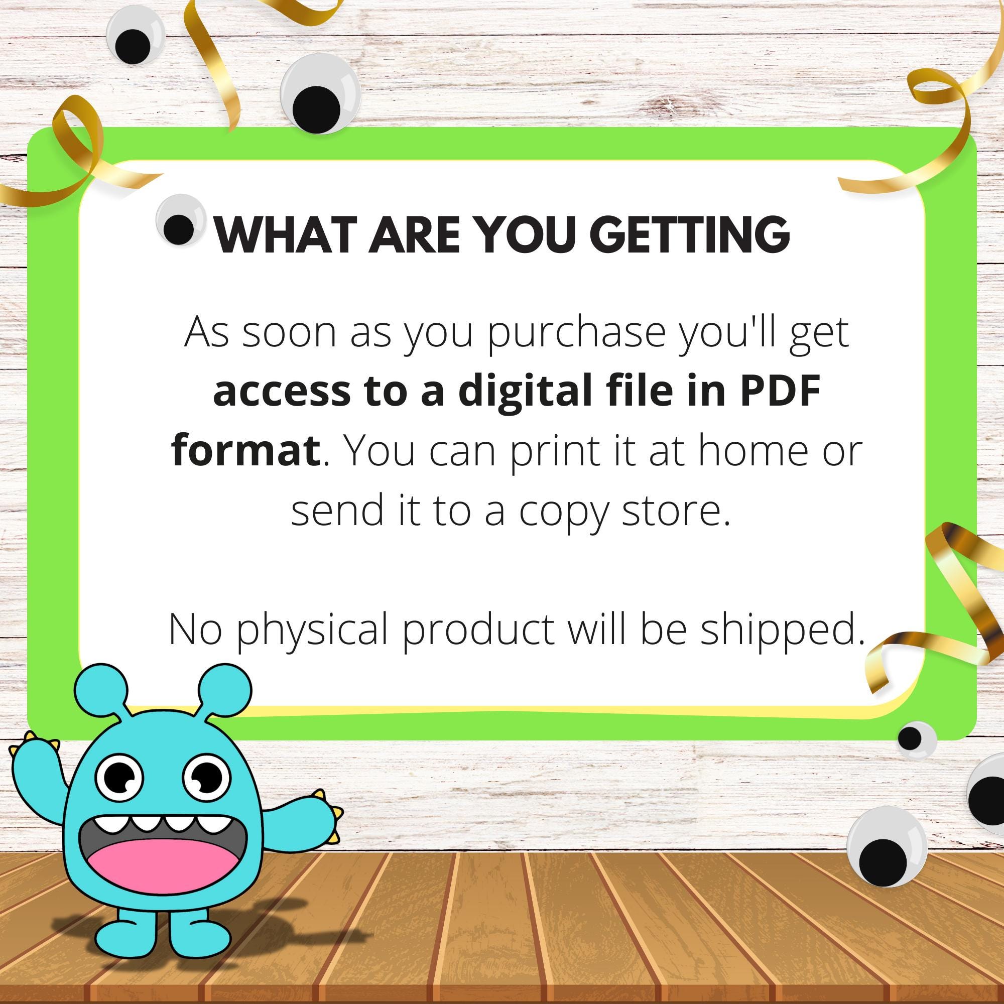Build-a-monster Craft: 10 Full Colored Activities (PDF Pattern) - Etsy