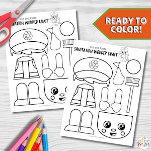 Sanitation Worker Printable Paper Craft for Kids | Pre-colored | Black ...