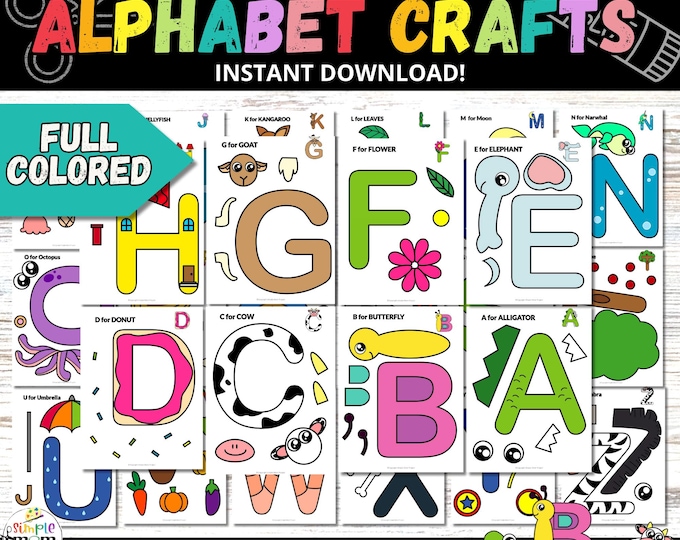 Alphabet Printable CRAFT Templates - Alphabet Animal Craft PDF ...