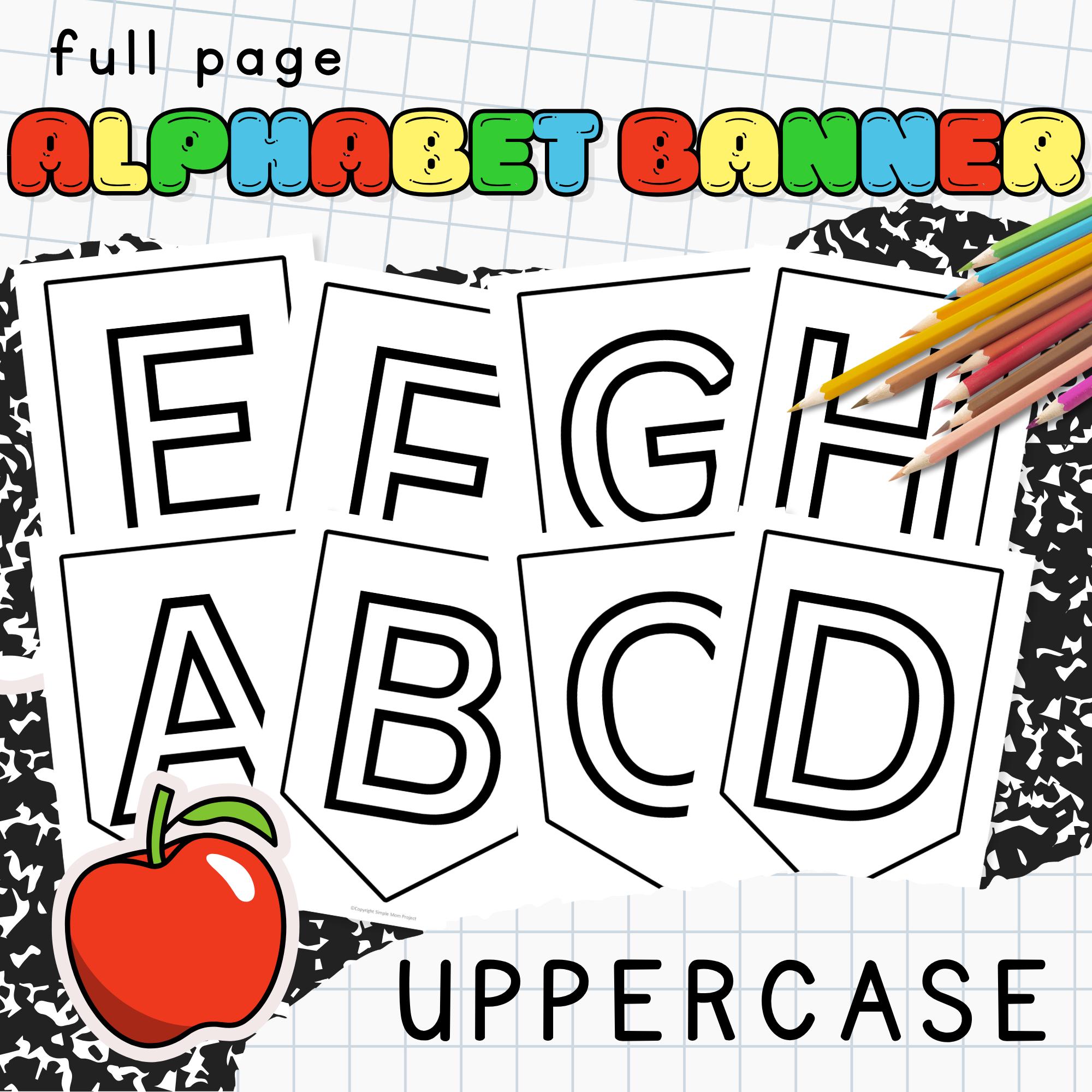 100+ Back to School Printable Templates | Alphabet Banner | Uppercase ...