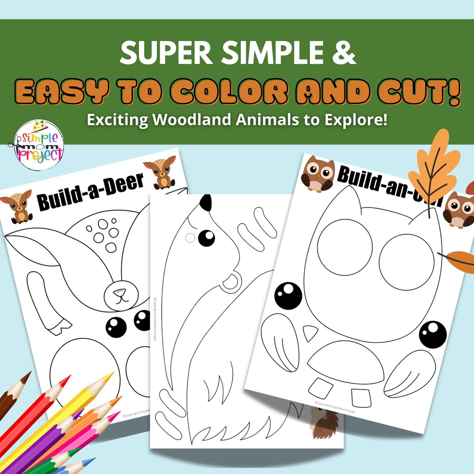 10 Black and White Woodland Animal Cut and Glue Craft Activity ...