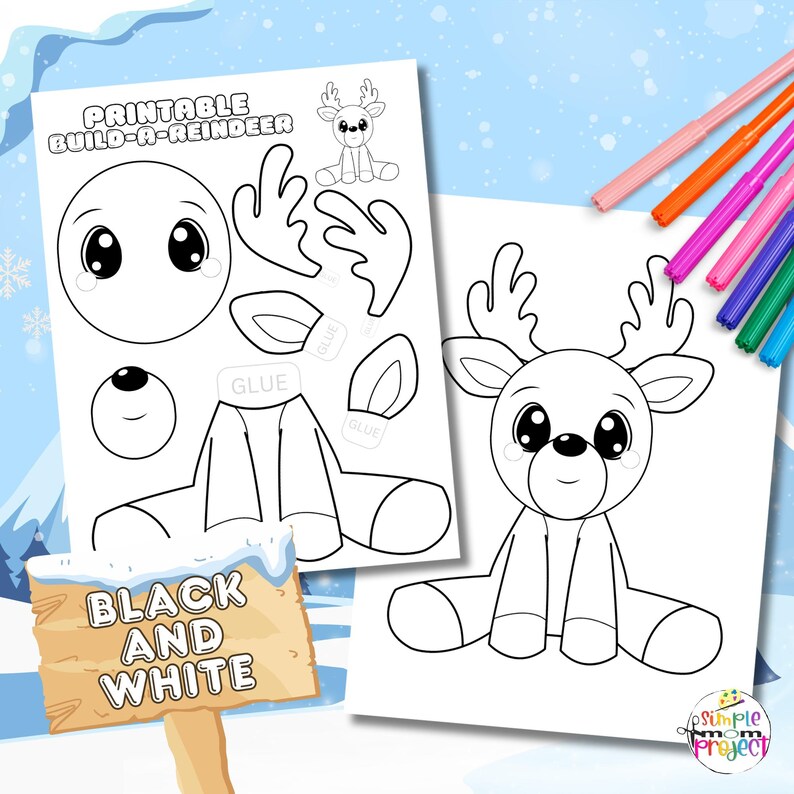 Build A Reindeer Printable Craft | Fun Paper Reindeer Template Activity ...