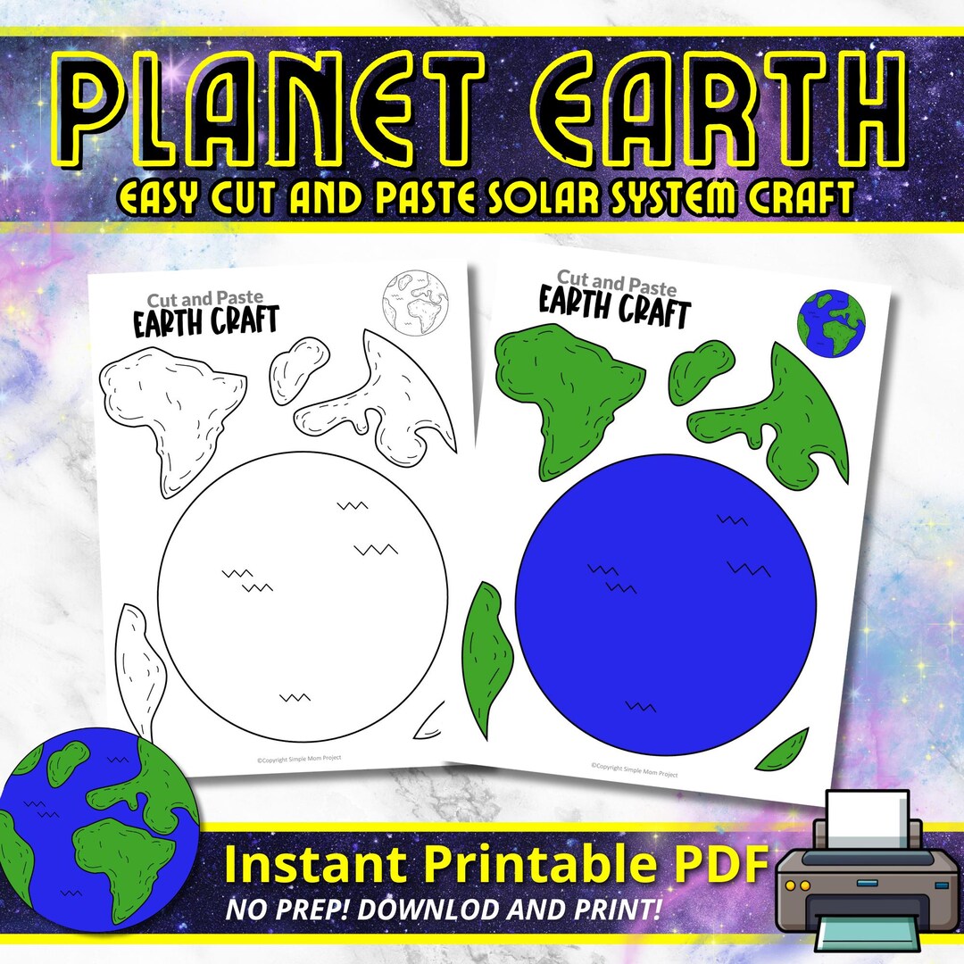 Earth Cut and Paste Craft | Earth Printable | Educational | Homeschool ...