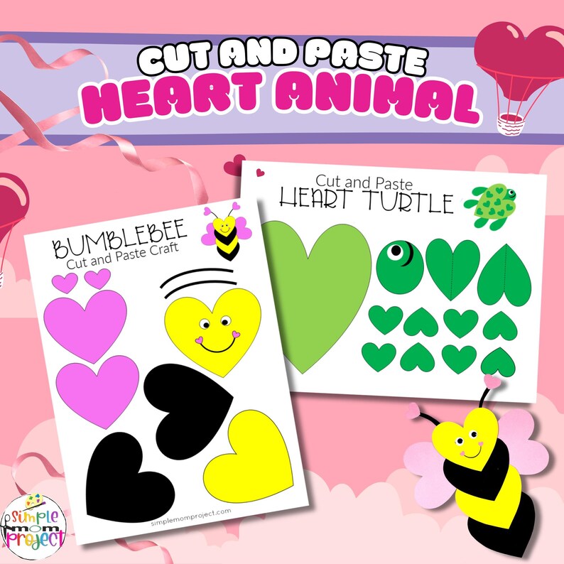 Heart Animal Crafts: Printable Template Activities for Kids (PDF) - Etsy