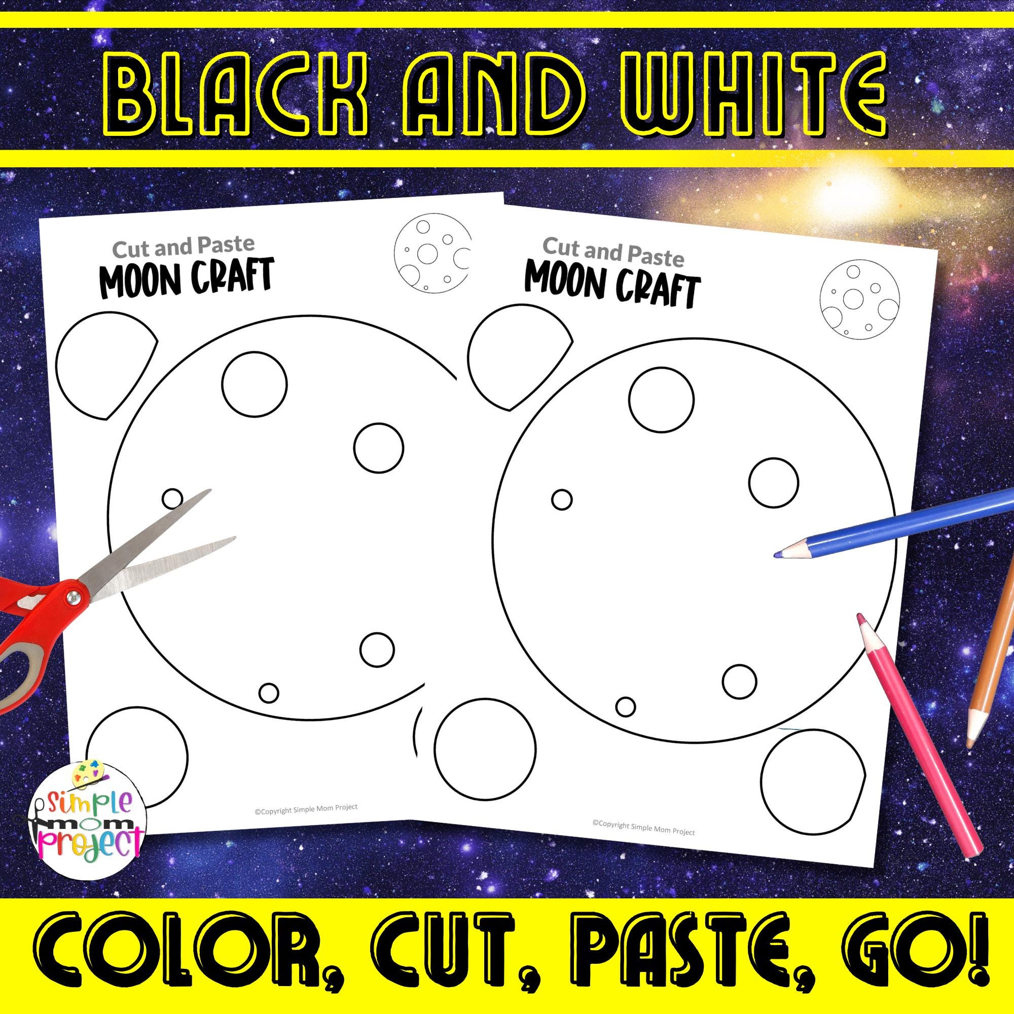 Cut and Paste Moon Craft for Kids | Diy Moon Printable Science and Art ...