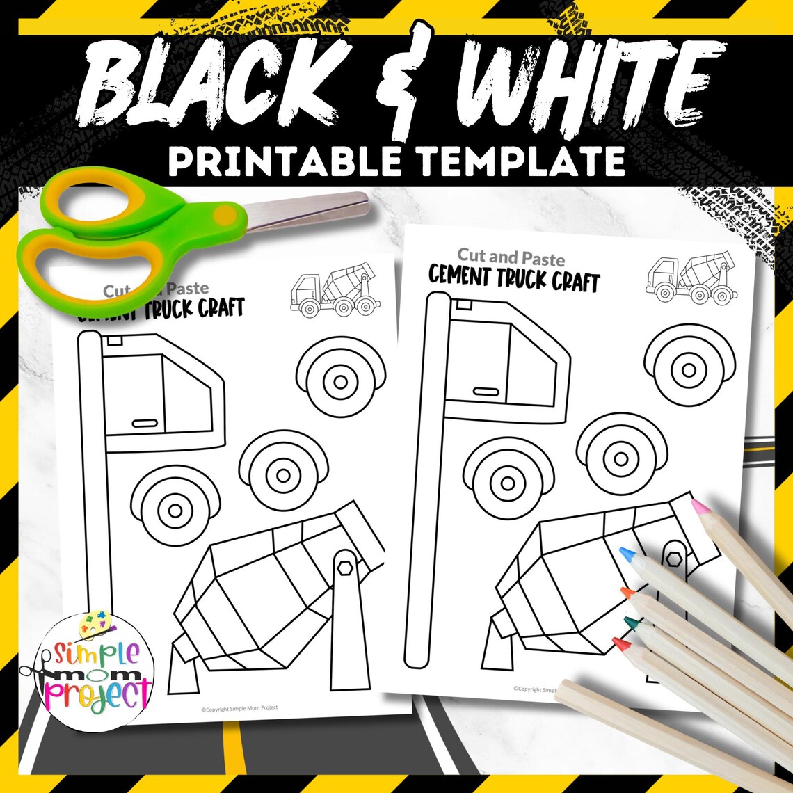 Printable Preschool Cement Truck Template | Instant Download | Cement ...
