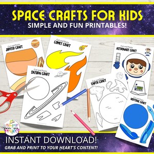 29 Page Solar System Cut and Paste Craft Bundle, Planet Crafts, Blank ...