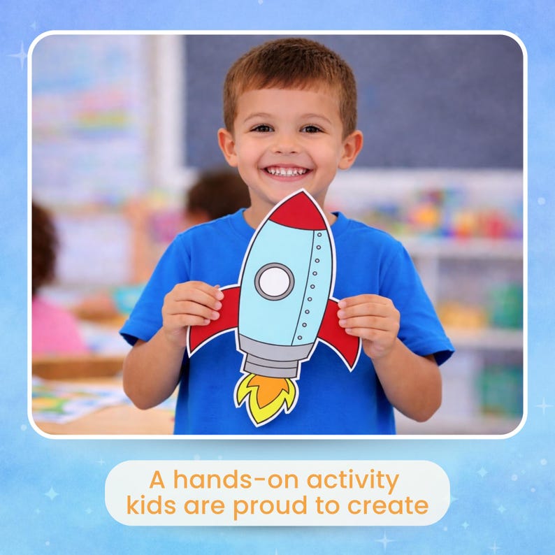 Rocket Ship Craft Printable for Kids | Space Cut & Paste Activity ...