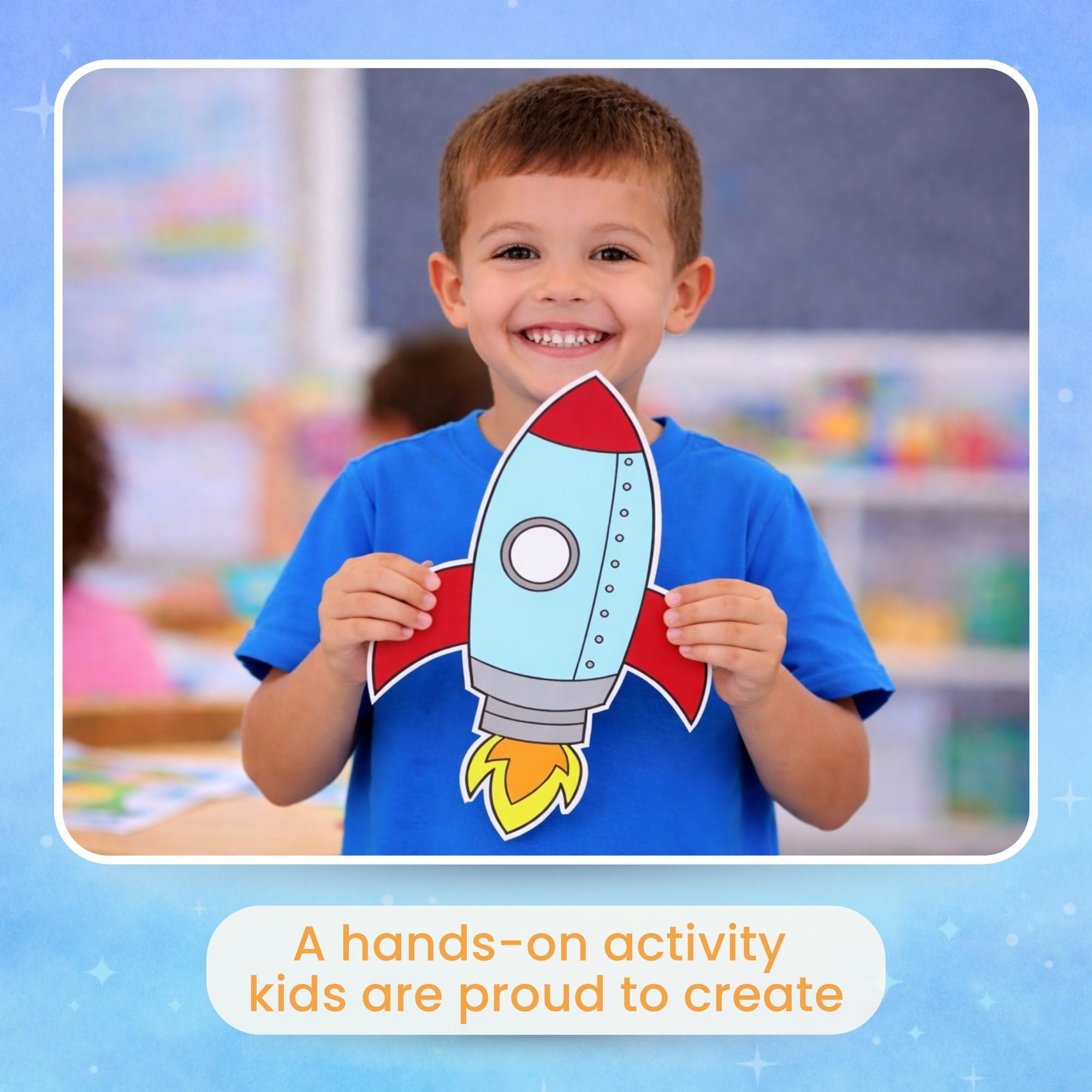 Rocket Ship Craft Printable for Kids | Space Cut & Paste Activity ...