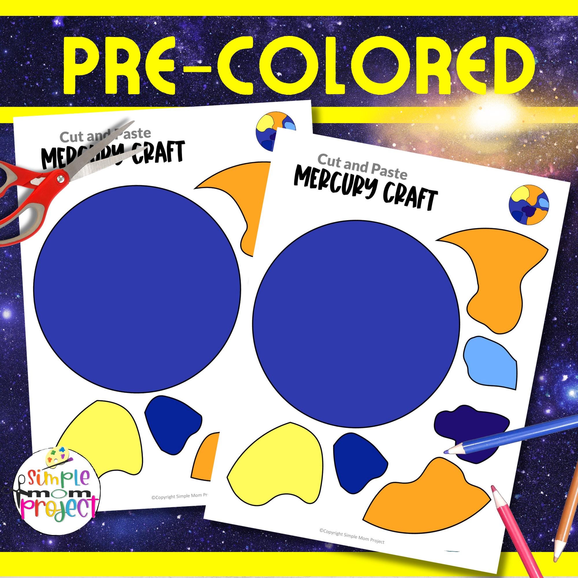 Mercury Planet Craft: Cut and Paste Activity (digital Download) - Etsy