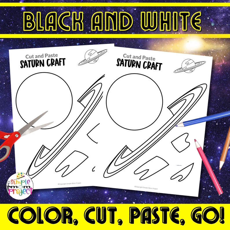 Saturn Planet Printable Digital Download Craft | Educational | Saturn ...
