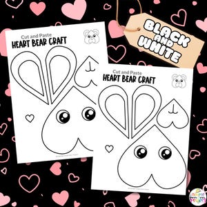 Heart Bear Craft Template: Kids Printable Activity (PDF) - Etsy