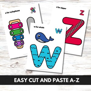 Printable Lowercase Alphabet Crafts: Cut & Paste Activity (digital ...