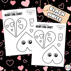 Heart Dog Printable Craft for Kids | Heart Puppy Dog Craft | Heart Dog ...