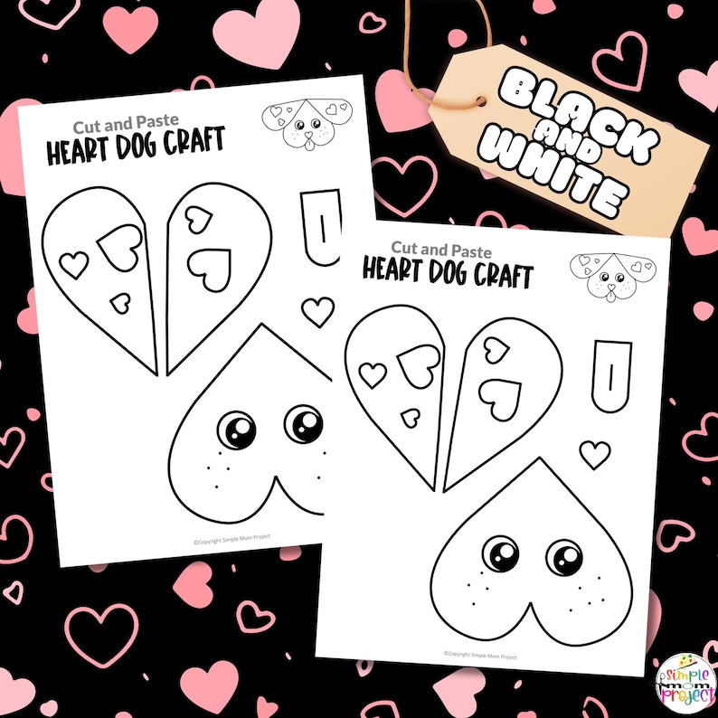 Heart Dog Printable Craft for Kids | Heart Puppy Dog Craft | Heart Dog ...