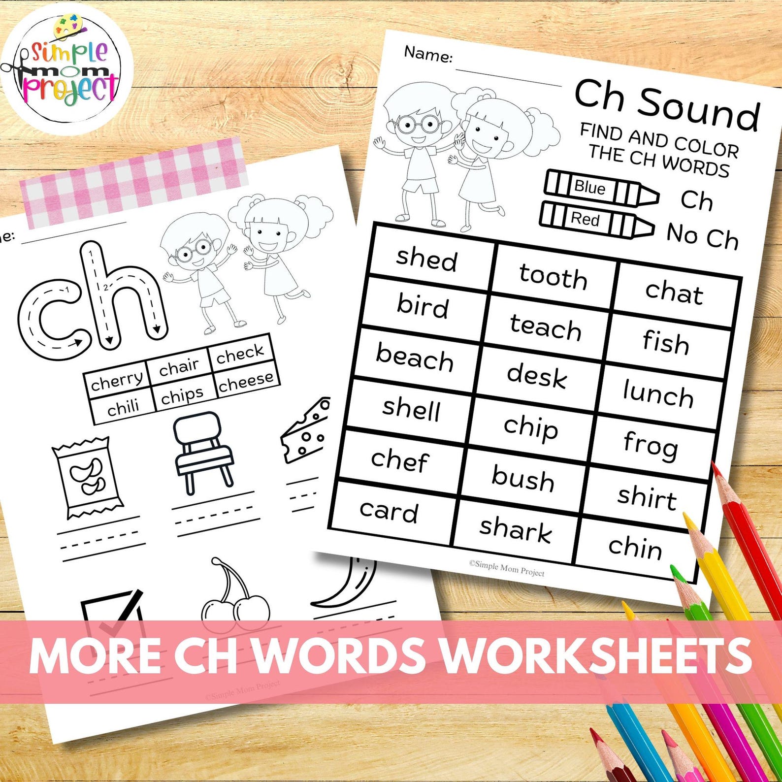 Digraph 'ch' Worksheets: Phonics Activity Sheets (PDF) - Etsy