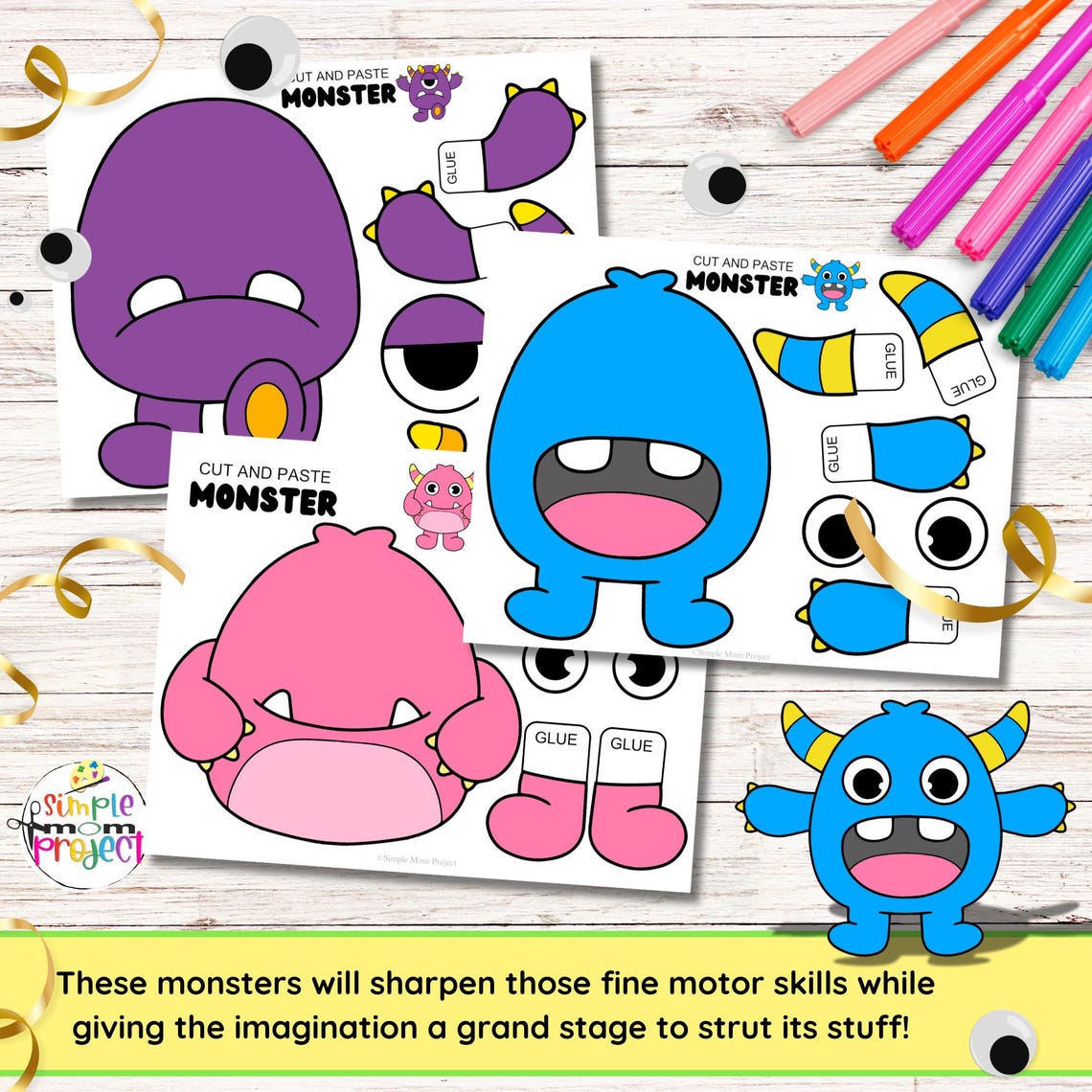 Build-a-monster Craft: 10 Full Colored Activities (PDF Pattern) - Etsy