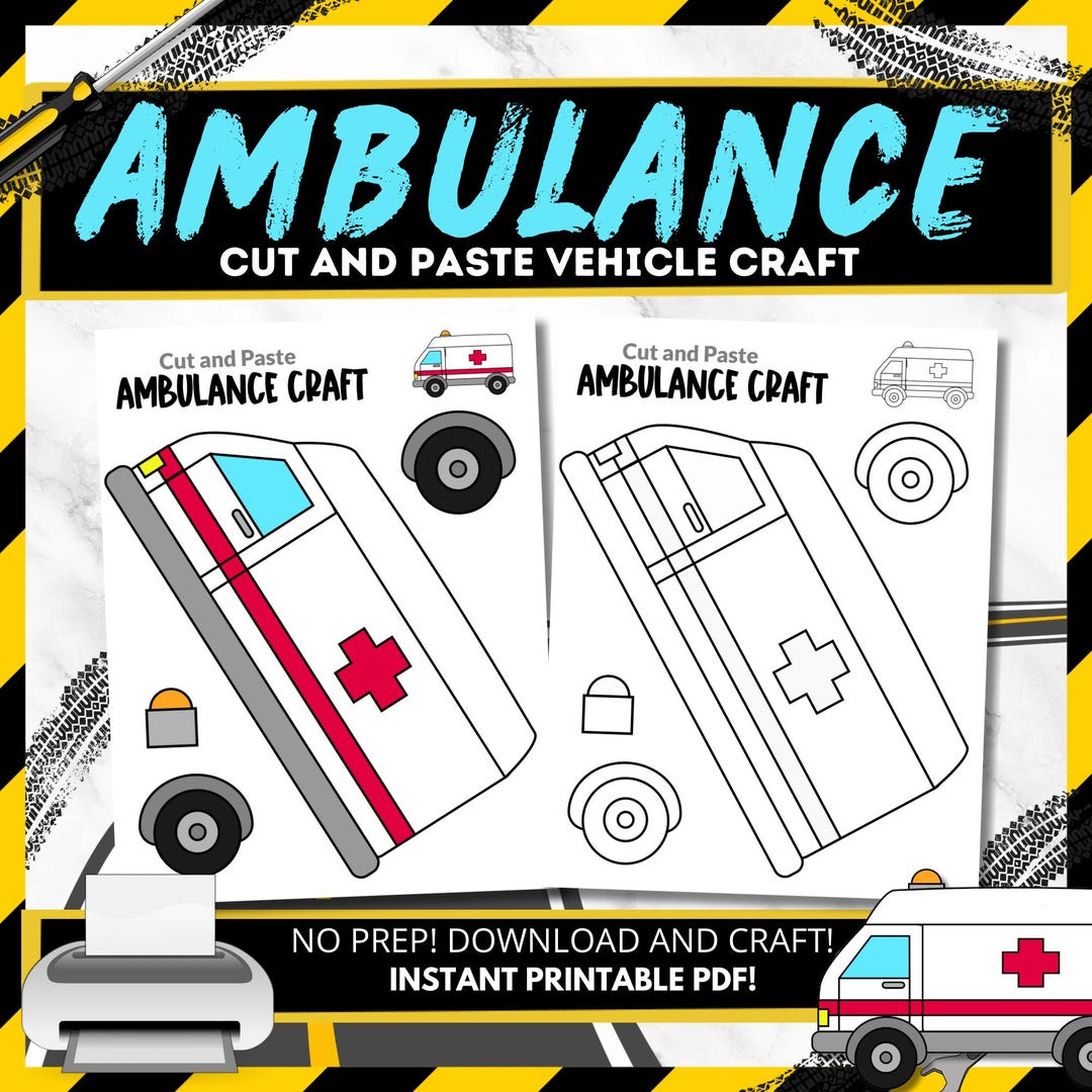 Printable Preschool Ambulance Craft Activity | Instant Download ...